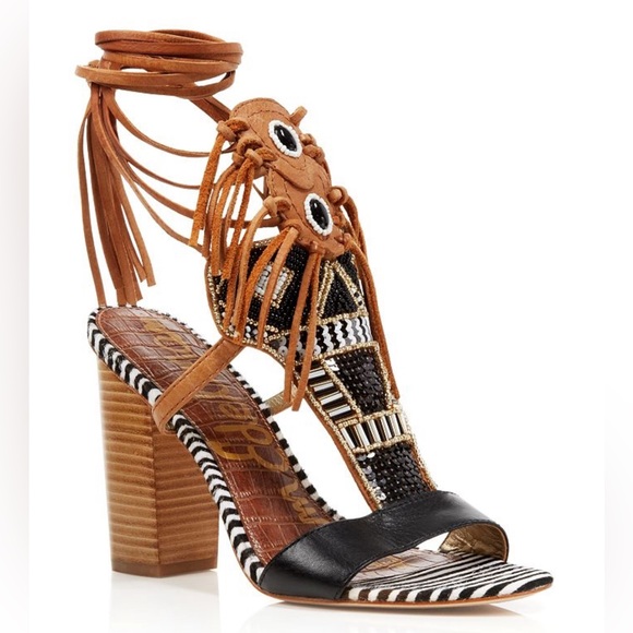 Sam Edelman | Shoes | Sam Edelman Yates Leather Tribal Beaded Sandal ...